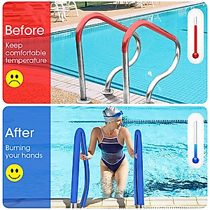 2Pcs Pool Handrail Cover with Zipper, Swimming Pool Hand Railing Covers Anti-Slip Anti-Scald Safety Ladder Rail Grip Sleeve 4FT