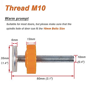 Bestgle 4 Pcs M10 Pressure Mounted Baby Gates Threaded Spindle Rods, 10MM Walk Thru Gates Accessory Screw Bolts Kit, Fit for Pressure Walk Through Baby Safty Gates