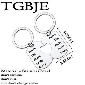 TGBJE TV Show Keychain Inspire Keychain For Boyfriend/Father/Son BFF Gift (Steven and Bucky)