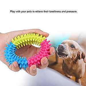 JOROBURO Puppy Teething Chew Toys, Cute Ring Shape Teeth Cleaning Toys, Outdoor Interactive Durable Small Pet Dog Toys Set for Aggressive Chewers Dental Teething Cleaning