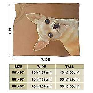 Yulimin Retro Chihuahua Dog Brown Baby Charm Full Fleece Throw Cloak Wearable Blanket Nursery Bedroom Bedding Decor Decorations Queen King Size Flannel Fluffy Plush Soft Cozy Comforter Quilt