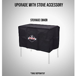 Hike Crew Cast Iron Double-Burner Outdoor Gas Stove | 150,000 BTU Portable Propane Cooktop w/Blue Flame Control, Removable Legs, Temperature Control Knobs, Wind Panel, Hose, Regulator & Storage Case