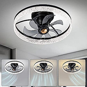 REDSTAR 20" Modern Ceiling Fan with Light, 360° Rotatable, Stepless Adjustable Temp and Brightness, Ceiling Lights with Fan Remote Control