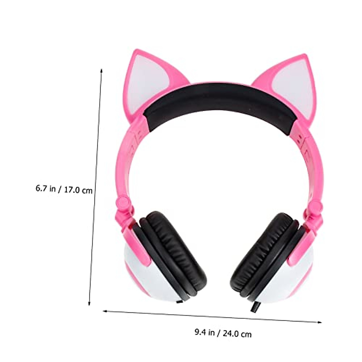 Vaguelly Glowing Headphones Over Ear Headphones On Ear Audio Headphones Wired Gaming Headset Glowing Earphone Earbuds Wired Lighting Headset Ears Earphones Shine PVC Fitness Microphone