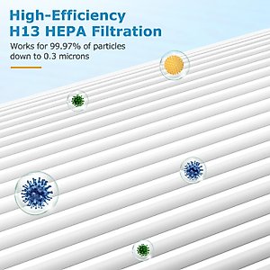 iSingo 2 Pack MK-D05 Air Filter Replacement for A-EVE MK-D05 Air Purifiers, 4-in-1 High-Efficiency H13 True HEPA Filter - Pet Dander Version, Green