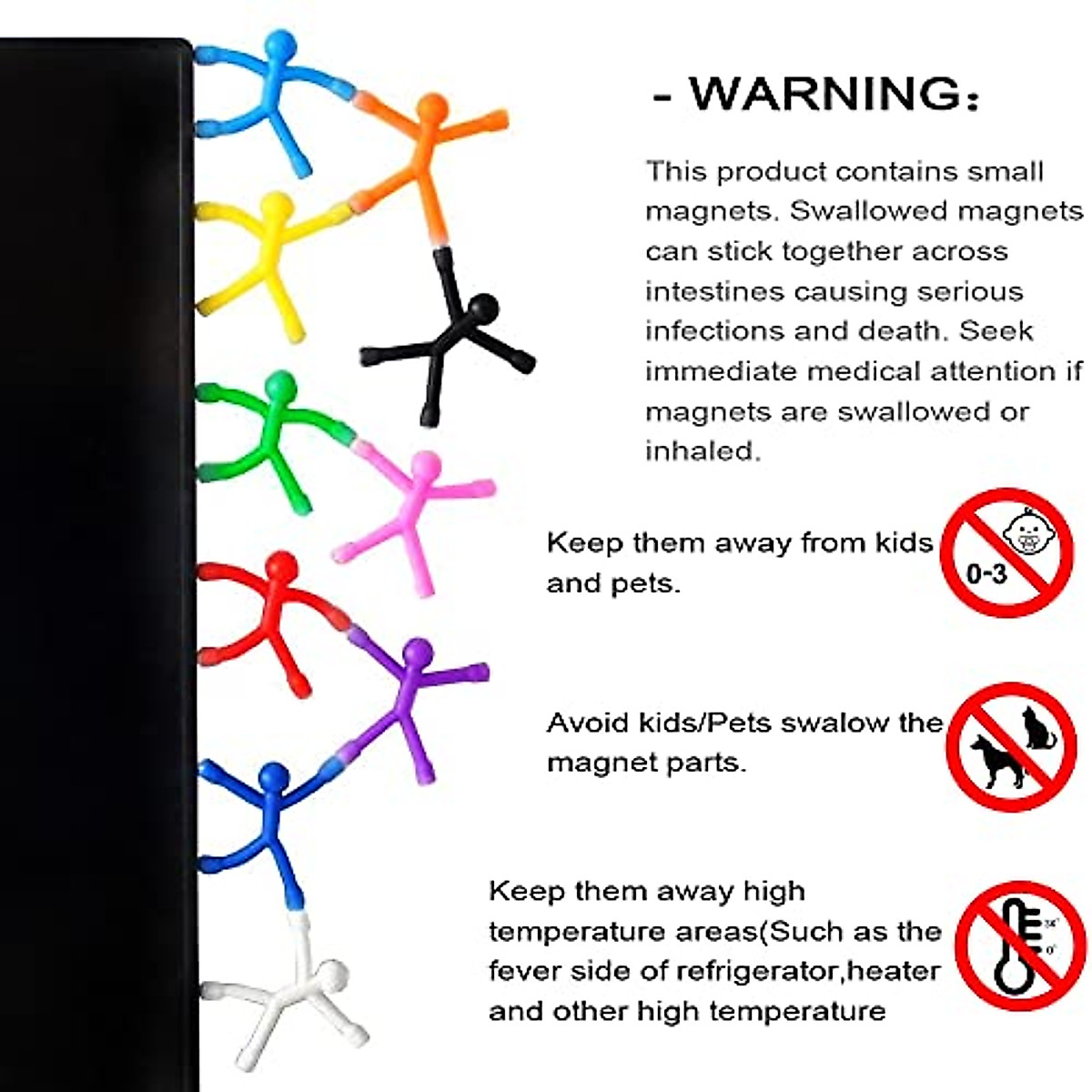 Refrigerator Magnets, 10pcs Mini Man Flexible Fridge Magnets, Cute Rubber Magnet Magnetic for Adults Office Fun Decorative Decoration (10)