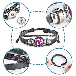 UTIEHD Genshin Impact Bracelet 7 Pack, Animne Element Luminous Bracelets Glow in Dark, God's Eye Time Gem Bracelet of Fire, Ice, Wind, Grass, Rock, Thunder, Water