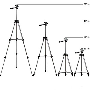 50 Inch Aluminum Camera Tripod for Canon, Nikon, Sony, Samsung, Olympus, Panasonic & Pentax + eCost Microfiber