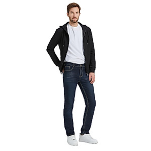 cocoFleur Men's Fashion Sweatshirt Cotton Comfy Hooded Sweatshirt With Pocket Soft Hoodie Sweatshirts For Men Full Zip Black