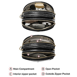 Small Leather Handbags for Women, Genuine Leather Ladies Mini Top-handle Zipper Bags with 2 Type Adjustable Shoulder Strap Women's Fashion Messenger Chain Bags Girls Casual Compact Satchel (Black)