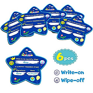 SpriteGru Potty Training Reward Chart with 4X Waterproof Weekly Charts, 6X Diploma, 600X Colorful Stars. Perfect for Multiple Toddlers’ Motivational Toilet Training (Each chart 11” X 7”)