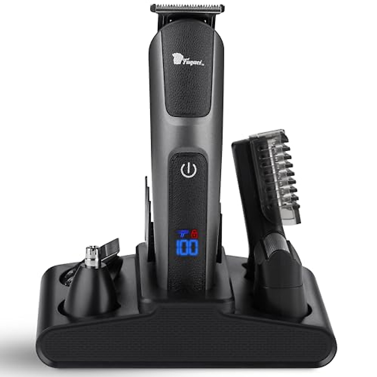 Fagaci Gentle with Skin 5 in 1 Hair Trimmer, Waterproof Ball Trimmer for Men with Turbo Speed, Quick Charge Body Hair Trimmer for Facial, Pubic, Groin, Electric Hair Beard Trimmer for Men Professional