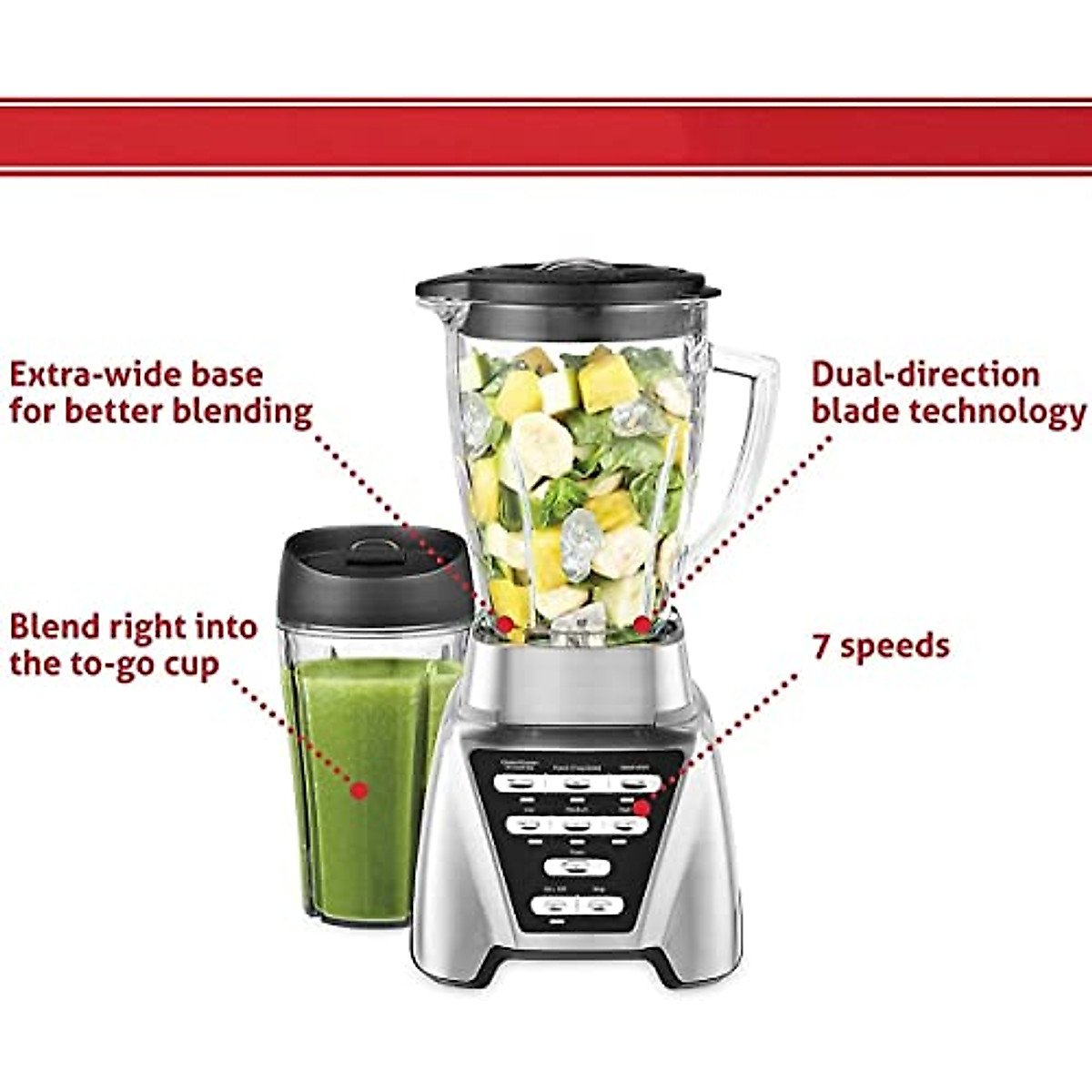 Countertop Pro 1200 Blender - with Glass Jar, 24-Ounce Smoothie Cup