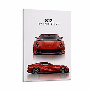 Car Poster Ferrari F40 Supercar Posters Racing Car Canvas Wall Art For Boy's Bedroom SuperCar Wall Decor Frame-style 24x36inch(60x90cm)
