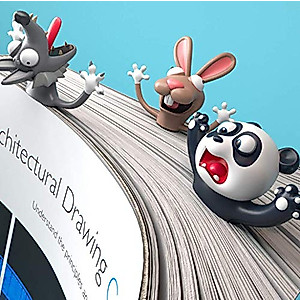 Wacky Bookmark Palz - More Fun Reading,3D Cartoon Squashed Animal Bookmarks Novelty Funny Cute Stationery,Christmas Birthday Party Favors Gift for Kids Students,Help with Reading (10 PCS Set)