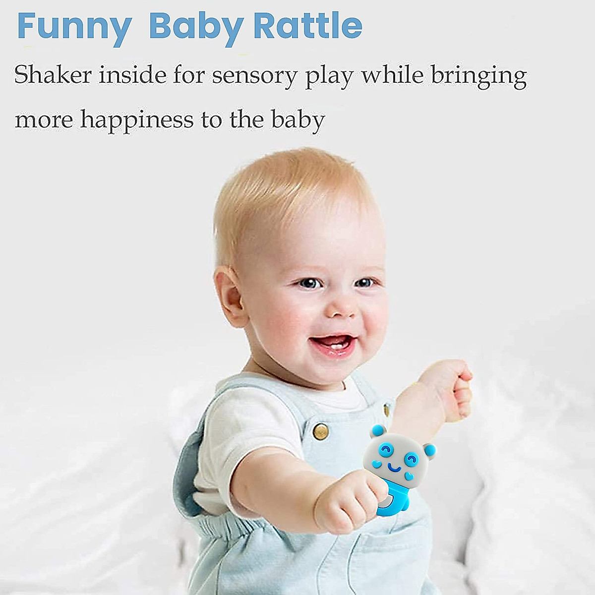 Baby Teether Toy, Teetheing Toys for Babies 0-12 Months, Baby Soothing Teether Toys for Sensory Exploration and Teething Relief, Cute Cartoon Shape, BPA-Free