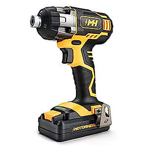 MOTORHEAD 20V ULTRA Cordless Impact Driver Kit, Lithium-Ion, ¼” All-Metal Hex Chuck, Tri-Beam LED, Variable Speed Trigger, 2Ah Battery & Quick Charger, Bag, 16 Accessory Bits, 3 Nut Drivers, USA-Based