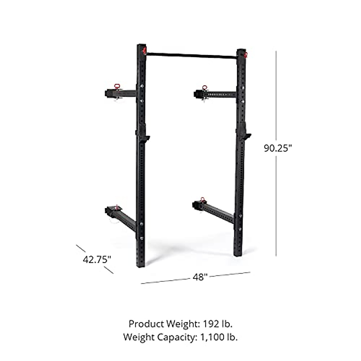 Titan Fitness X-3 Series 82-inch Wall Mounted Folding Power Rack, Space Savings Rack, Folds up to 8â€ from the Wall