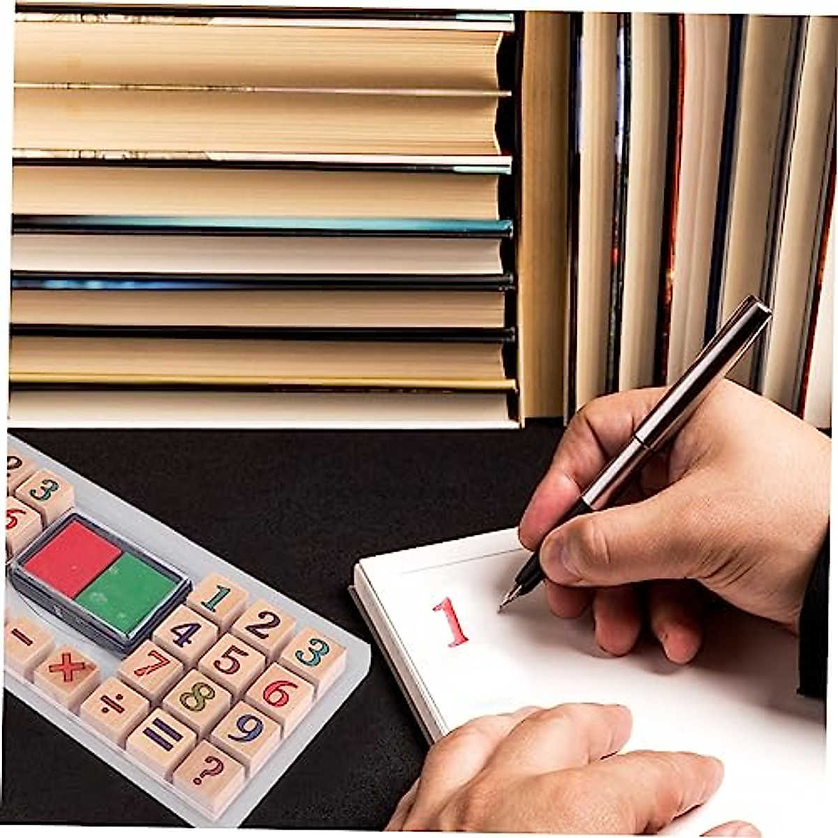 STOBOK Wood Rubber Stamp 2 Sets kidcraft playset Wooden Stamps stampers for Sealing Stamp Wood Rubber Stamp Planner Stamp Bamboo Number Signet Number Stamper Boxed Gift Sealing Stamp