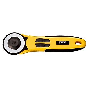 OLFA 45mm Quick-Change Rotary Cutter (RTY-2/NS) - Rotary Fabric Cutter w/ Split Blade Cover for Crafts, Sewing, Quilting, Replacement Blade: OLFA RB45-1