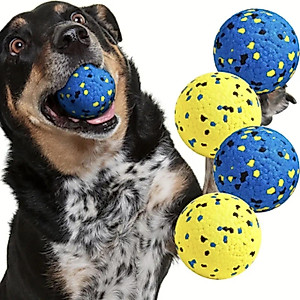 Qsrsjcq The Mellow Dog Calming Ball, Indestructible Dog Tennis Balls, Durable Bouncy Dog Toy Balls, Dog Balls for Teething, Interactive Dog Toys for Fetch Game (Small,2pcs)