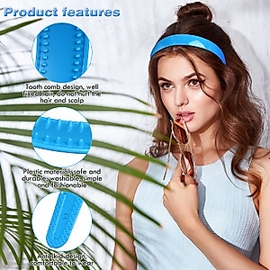 16 Pieces Plastic Headbands with Teeth Simple Hard Headbands Wide Anti-slip Hair Bands Craft Headband Hoops for Women Girls DIY Hair Accessories (1 Inch, Classic Color)