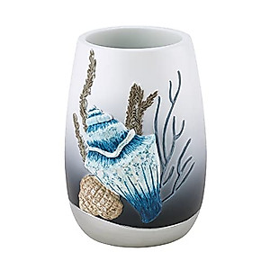 Avanti Linens - Tumbler, Countertop Organizer, Sealife Inspired Bathroom Decor (Blue Lagoon Collection)