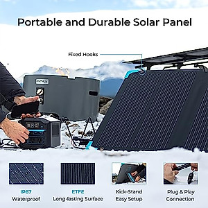 Renogy Portable Power Station Camping, 222Wh Backup Lithium Battery of Fast Recharging, w/Two 120V/200W Pure Sine Wave AC Outlets, Solar Generator for Outdoor Camping Travel, Compatible with PV Input