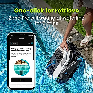 degrii Zima Pro Cordless Robotic Pool Cleaner - Wall & Waterline Cleaning, Smart Mapping Pool Cleaner with 180 µm Filter, Intelligent APP Control - All Pool Types