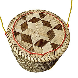 Heavens Tvcz Bamboo Sticky Rice Serving Basket Handmade 100% Kratip Container Thai Laos Traditional Weave Wickerwork Based Travel Picnic Based Dye Food Safe Family Size 5.00 Inch Diameter