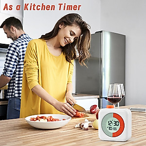 EooCoo Digital Visual Timer, 60-Minute Countdown Timer for Kids and Adults, Time Management Tool, Timer Clock Alarm 3 in 1, for Home Kitchen Office, Back to School Supplies