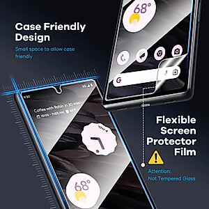 [4-Pack] FANGTIAN for Google Pixel 7a Screen Protector [Not Glass] - Film for Pixel 7a Screen Protector [Fingerprint Compatible][Alignment Tool][6.1Inch][7H Hybrid]