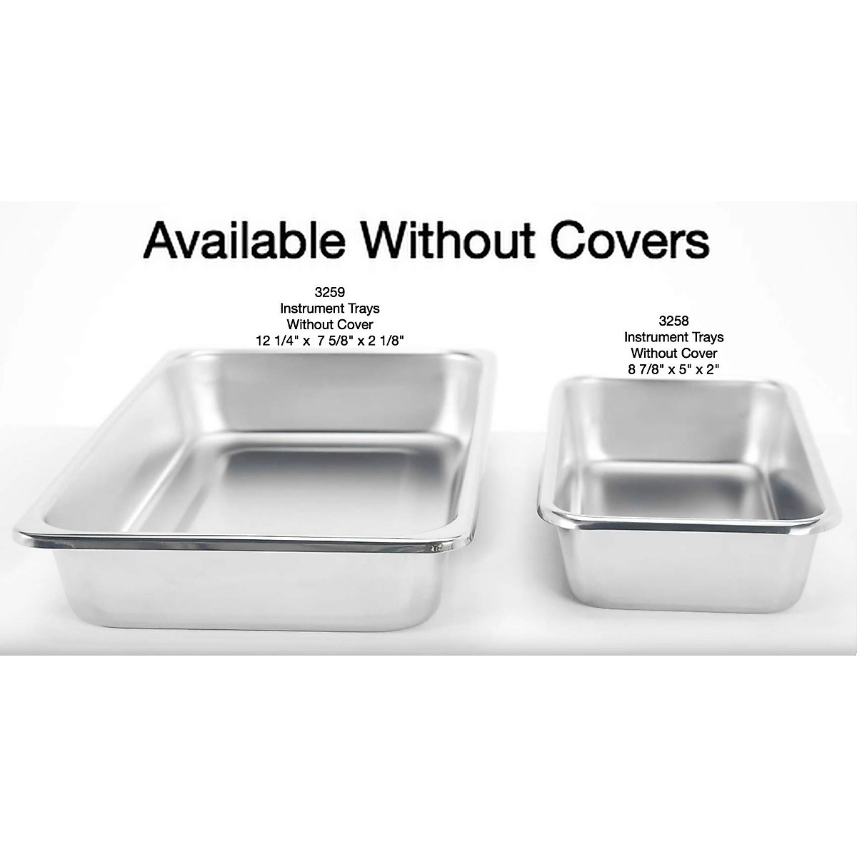 Graham-Field 3258 Grafco Metal Instrument Tray for Medical, Dental, Tattoo, and Surgical Supplies, Stainless Steel, 8-7/8" x 5" x 2"