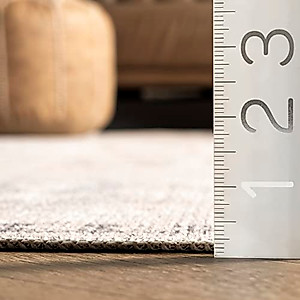 nuLOOM Krystin Machine Washable Distressed Area Rug, 4' x 6', Beige