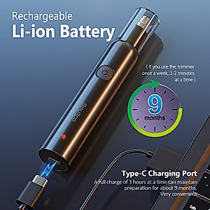 Soullco Ear and Nose Hair Trimmer for Men Rechargeable, USB Electric Nose Hair Trimmer for Women Professional Painless, Dual Edge Blades for Easy Cleansing