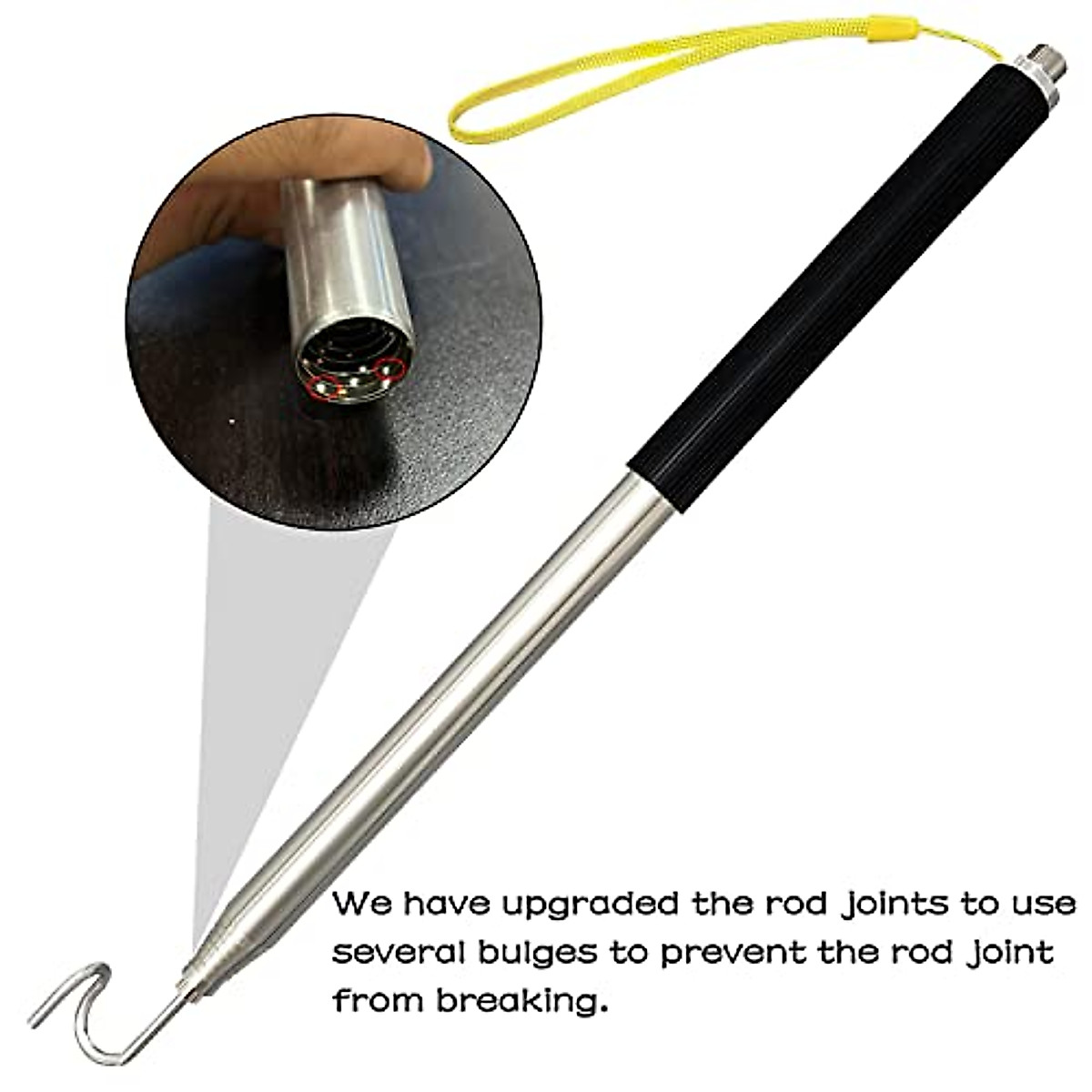 AHRYLXY Telescoping Pole with Hook Magnetic Pickup Grabber Tool, Telescopic Push Pull Rod Wire Grabber Tool Fish Stick, Telescopic Magnetic Pick-Up Tool