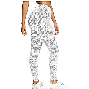 Bblulu Women's Ruched Butt Lifting Leggings High Waist Yoga Pants Tummy Control Stretchy Running Pant Textured Booty Tights