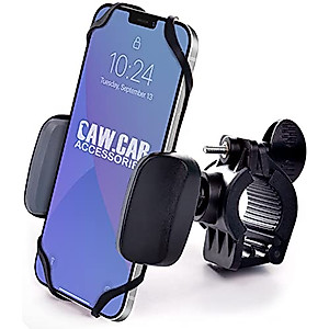 CAW.CAR Accessories The Only Metal Bike & Motorcycle Phone Mount - for Any Smartphone (iPhone 14, Galaxy S22). Unbreakable Handlebar Cell Phone Holder for Bike & Bicycle