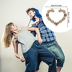 Lohoee Hip Hop Costume Kit Old School Rapper Sunglasses Faux Gold Chain Earrings 80s/ 90s Rapper Accessories Party Supplies Decorations Cosplay Props