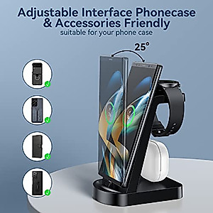 𝟮𝟬𝟮𝟯 𝗡𝗲𝘄 Charging Station for Samsung Multiple Devices,DUMTERR 3 in 1 Fast Charging Stand for Galaxy S23 ultra/S22/S21/Note20/Z Fold 4/Galaxy Buds,Wireless Charger for Galaxy Watch 5 Pro/4/3