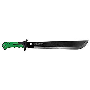 Hooyman Bush Machete with Heavy Duty Construction, Ergonomic No-Slip Handle and Belt Sheath for Gardening, Land Management, Bushcraft, Hunting and Outdoor , Black/Green