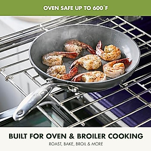 GreenPan Valencia Pro Hard Anodized Healthy Ceramic Nonstick 10" and 12" Frying Pan Skillet Set, PFAS-Free, Induction, Dishwasher Safe, Oven Safe, Gray