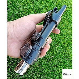 Ottoza Handmade Small Knife Sheath - Leather Knife Sheath RIGHT HAND Bushcraft Knife Sheath - Hunting Knife Sheath - Survival Knife Sheath - Horizontal Carry Black TOP GRAIN LEATHER No:171