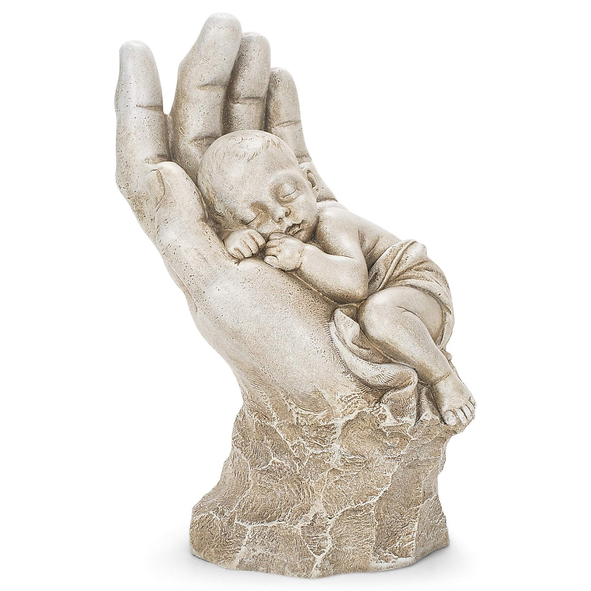 Joseph's Studio by Roman Inc., in The Palm of HIS Hand, Garden Collection, Religious Statue, Holy Family, Memorial, Angel, Patron Saint, Garden Décor (11x5x7)