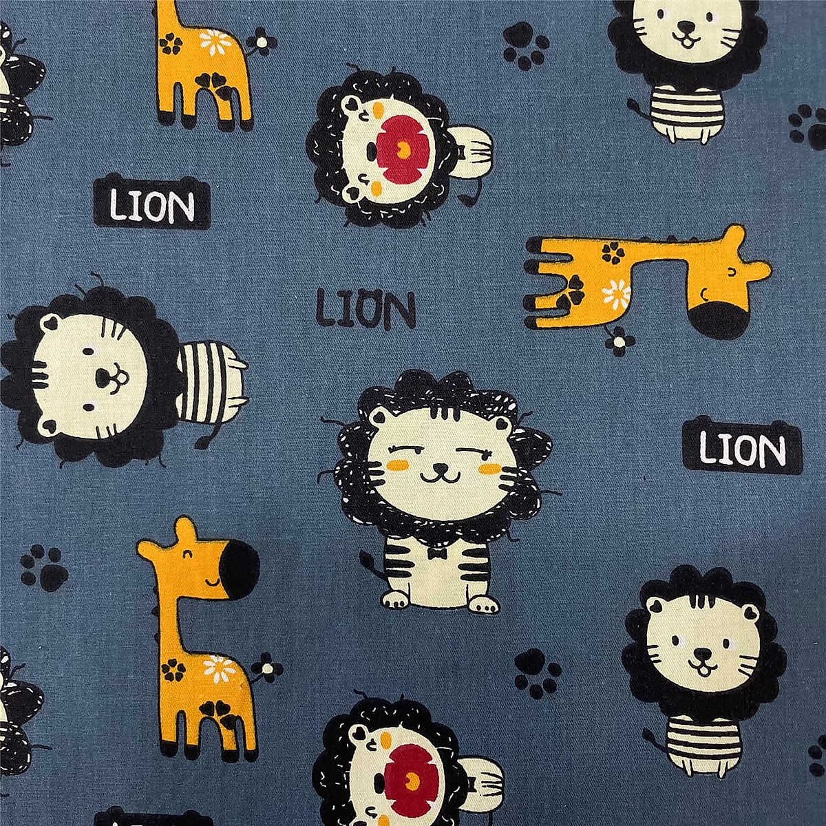 Lion Fat Quarters Fabric Bundles for Sewing Baby Boy Animal Fabric Cute Patterns Quilting Fabric for Kids 18" x 22" (6Pcs) SZRUIZFZ