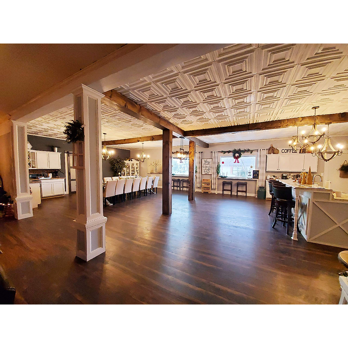 A La Maison Ceilings R31 Chestnut Grove Foam Glue-up Ceiling Tile (128 sq. ft./Case), Pack of 48, Plain White