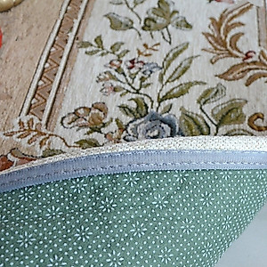 UKELER Romantic American Country Style Cotton Rugs Home Decor Collection Floral Rug Flower Garden Design Modern Accent Floor Rugs for Bedroom (31.5''x47.2'', Beige Garden)