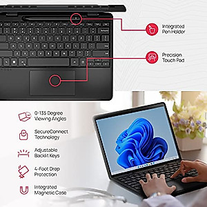 Brydge SP MAX+ Rugged Keyboard and Case for The Microsoft Surface Pro 8, Durable and Wired Case and Keyboard with Precision Touchpad for Surface Pro 8