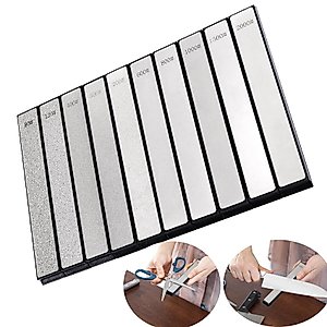 Wuden10Pcs Diamond Knife Sharpening Set, Diamond Whetstones with Non- Base for Sharpener, Knife Sharpener for Kitchen Outdoor,#80#120#200#400#500#600#800#1000#1500#2000 Grit