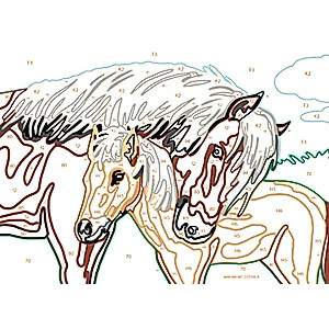 Ravensburger CreArt Mother/Foal Paint by Numbers Kit for Kids - Painting Arts and Crafts for Ages 7 and Up